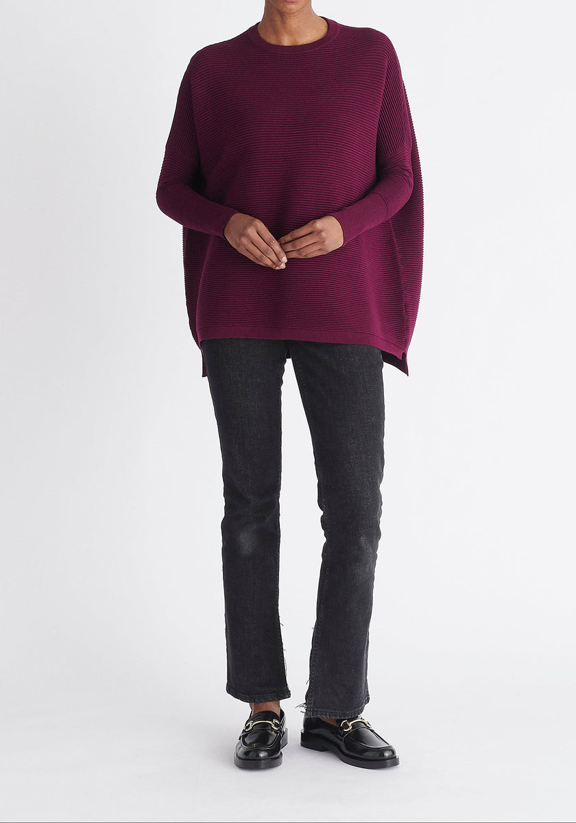 Paisie Ribbed Oversized Knit Jumper in Purple | Knitwear