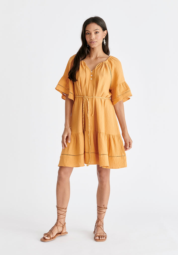 Cheesecloth Swing Dress in Marigold | Dresses | Paisie